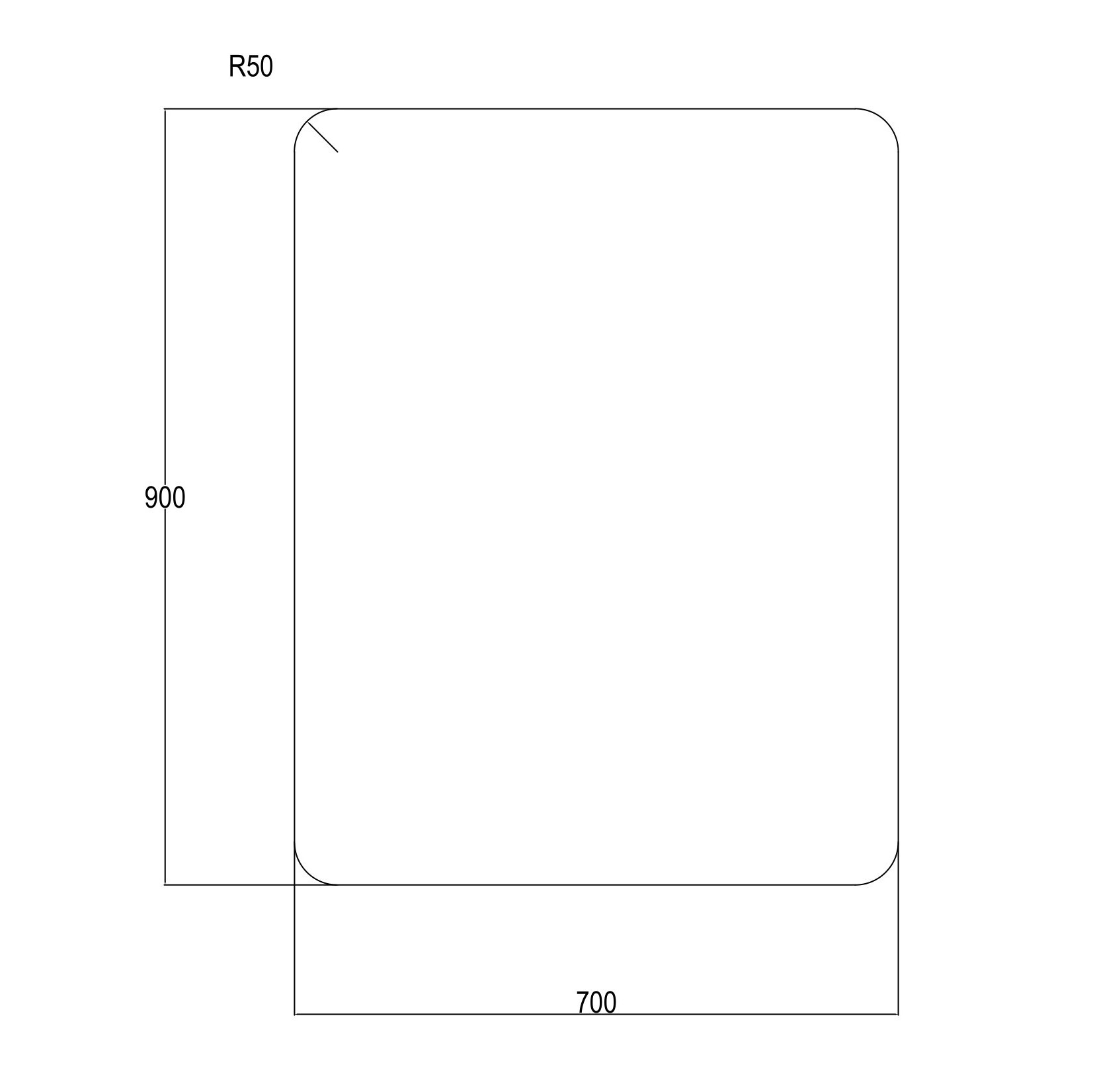 Stegbar - Rectangle Mirror with Radius Corners Mirror - 900 x 700 - Stegbar